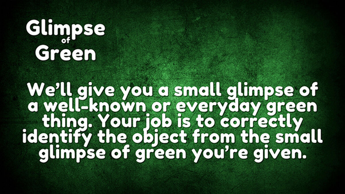 Glimpse of Green | Games | Download Youth Ministry