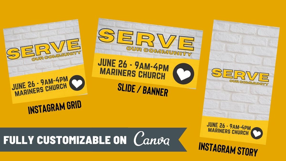 Serve Event Canva Graphics Kit | Summer Graphics | Download Youth Ministry
