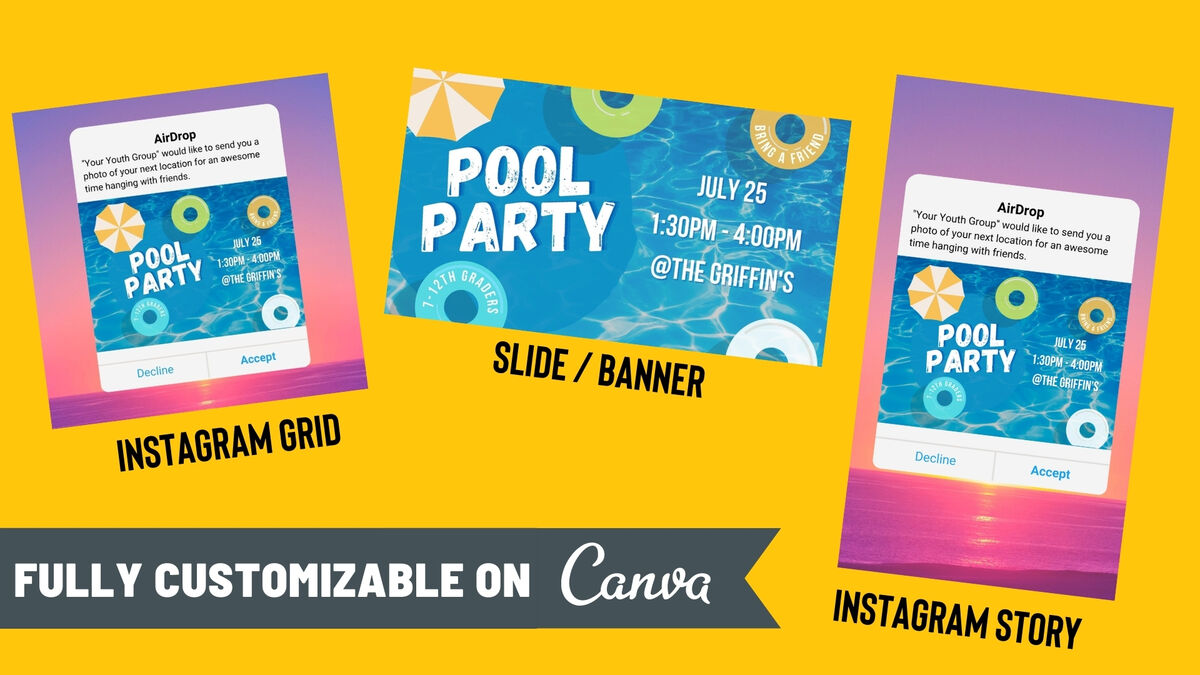 Summer Events Canva Graphics 6-Pack | Events | Download Youth Ministry