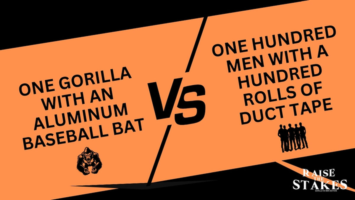 gorilla fighting men